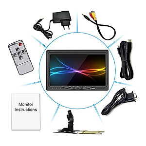 7 inch Portable Small HDMI Monitor HD 1080P VGA Monitor,Small LCD HDMI Monitor Mini Screen 1024x600,HDMI/VGA/AV Input Mini Monitor,with Speakers Earphone Jack