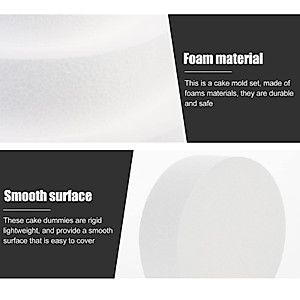 BESTonZON Wedding Cake Stand Round Cake Foam 3Pcs Round Cake Foams Cake Dummies Round Cake Foam Display Foam Cake Dummies for Decorating Practice Mould Cake Dummies Candy Set