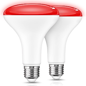 LOHAS Red Flood Light Bulbs, Christmas LED BR30 Pure Red Flood Light Indoor 65W Equivalent, 11 Watt Colored Can Light Bulbs E26, for New Year, Home Lighting, Holiday Party Decoration, 2 Pack
