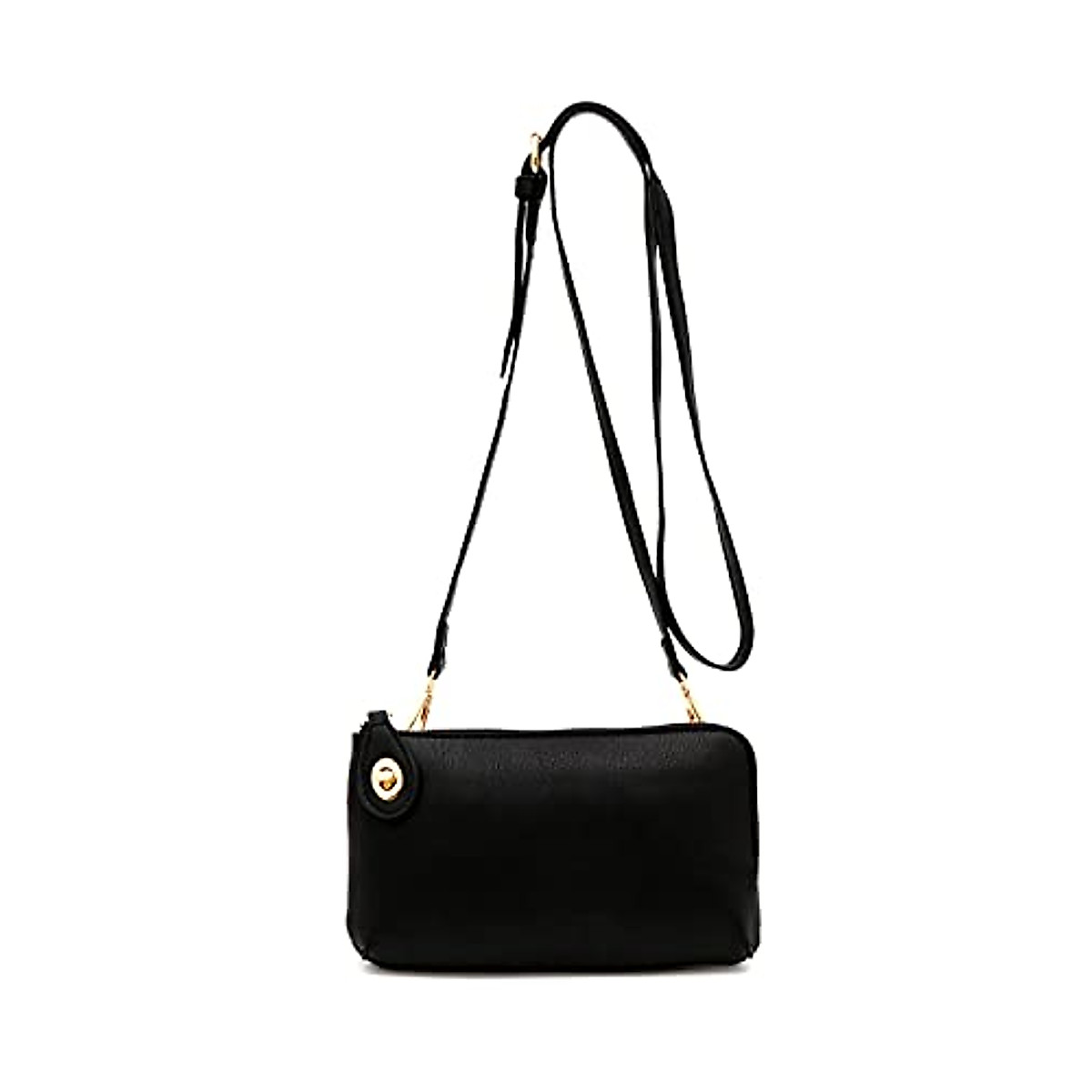 LOVESOME Women's Small Crossbody Bag Wristlet Clutch(Black)