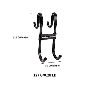 MaxSparkling life 2 Pack Shower Glass Door Hooks, Stainless Steel Double Hook Design, with Silicone Cover to Prevent Scratch, Black Hooks for Bathroom Glass Door Shower Door Hanging Towels, Bathrobes