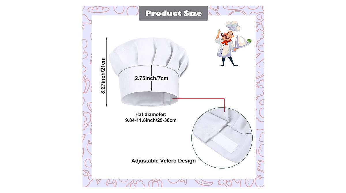 Kids Adjustable Chef Hats - 4PCS for Ages 2-5