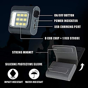 Yzoni Running Lights 2Pack, Safety Light with Strong Magnetic Clip for Runners, Small Lightweight Running Light USB Charging Cable for Night Running, Walking, Camping, Hiking, Outdoor Adventure