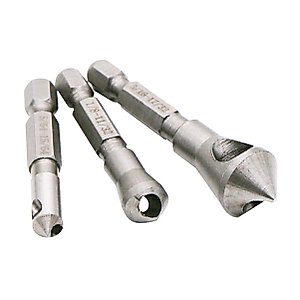 DOITOOL 3pcs Kit Slot Countersink Bit Deburring Tools Cutters Carpentry Wood Practical Chamfer Bits Steel Chamfering for Heads Tool Hole Metal Precision Opener Single-end Drill