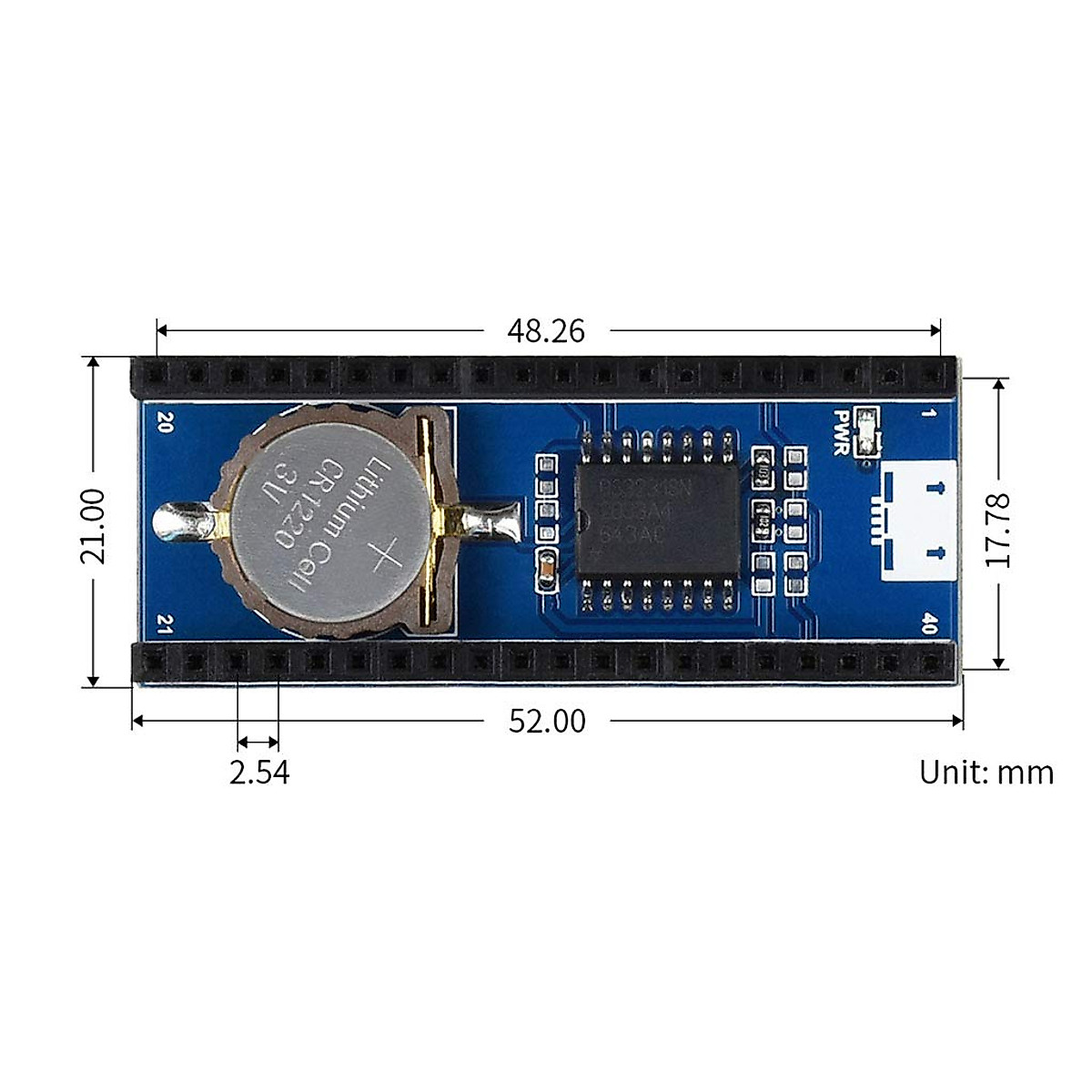 Coolwell Waveshare Precision RTC Module for Raspberry Pi Pico Series, Onboard DS3231 Chip with Female Pin Header Stackable Design