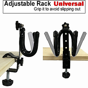 Universal Clamp-on Airbrush Holder - Hold Any Combination of Gravity-Feed, Side-Feed, Bottom-Feed and Trigger-Style airbrushes, A Must for Every Airbrush Artist - Beginner or Professional.
