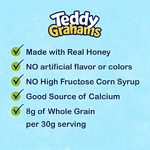 Teddy Grahams Honey Graham Snacks, 48 Total Snack Packs (4 Boxes)