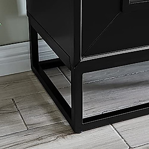 SEI Furniture Holly & Martin Frescan Electric Fireplace, New Black