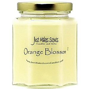 Orange Blossom Scented Blended Soy Candle | Strong Spring Floral Fragrance | Hand Poured in The USA by Just Makes Scents (8 oz)