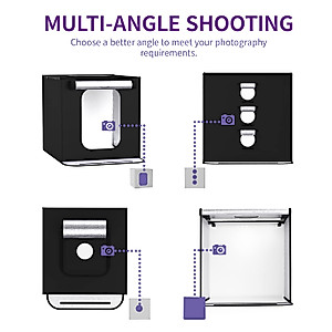 Photo Light Box 8 PCS Backdrops, SAMTIAN 24"/60cm Professional Studio Box Folded Shooting Tent 126 LED Lights with Continuous Lighting Portable Booth Table Top Photography Lighting Kit