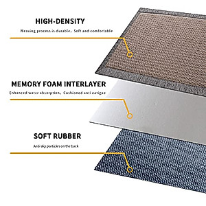 qianyingmeng Kitchen Mat,Kitchen Rugs Non Skid,Anti Fatigue Mats for Kitchen Floor,Kitchen Sink Mats,Kitchen Rugs Washable,Farmhouse Kitchen Rugs,Kitchen Mat Cushioned (W20xL31.5 +W20xL47, Grey)