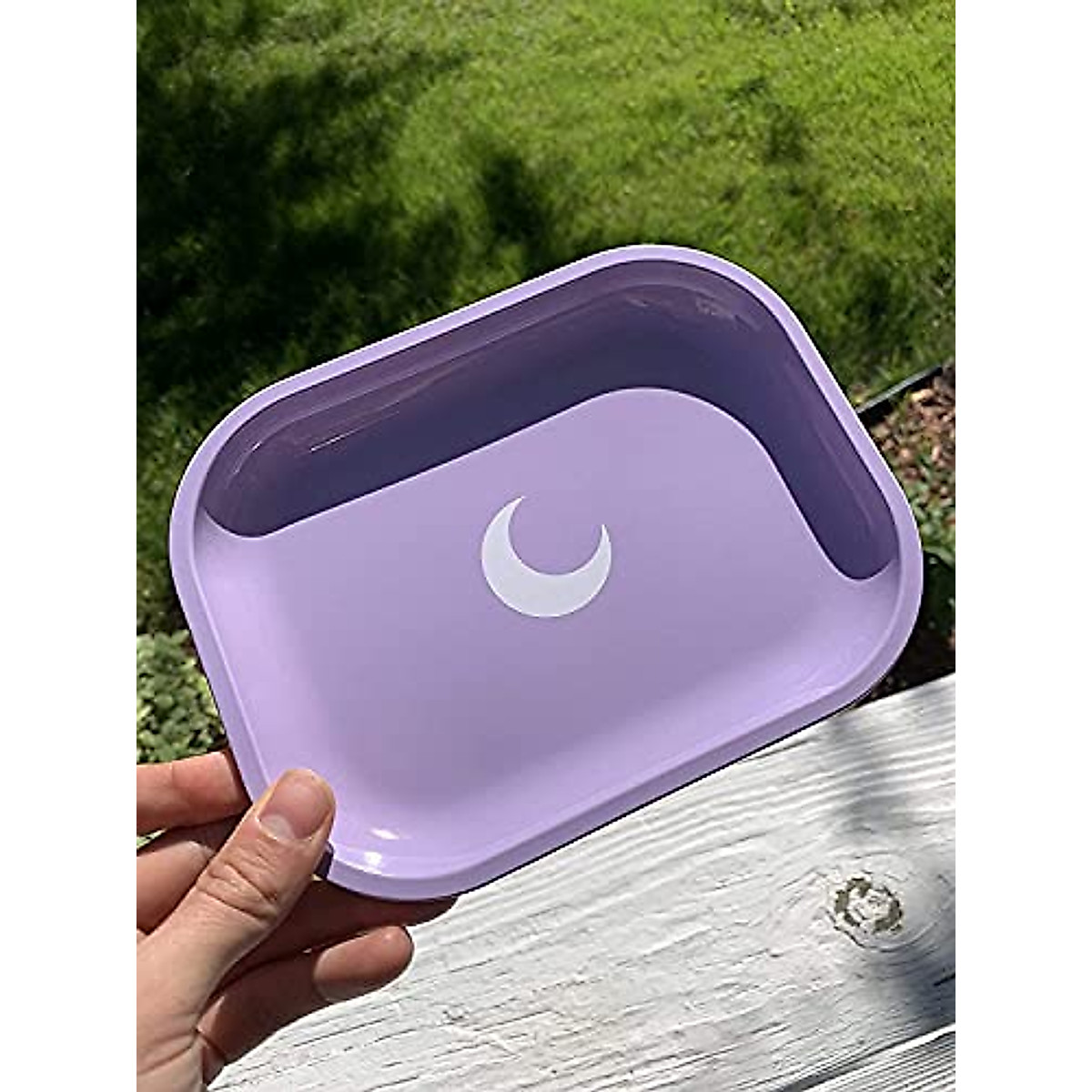 Metal Tray Small Purple Lightweight Tray - Curved Edges and Smooth Surface - 5.5 x 7 inch - Travel