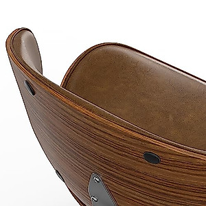 SIMPLIHOME Marana 18 Inch Wide Mid Century Modern Dining Chair in Deep Tan Vegan Faux Leather, For the Dining Room