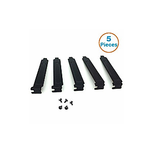 5pcs/lot Black Hard Steel PCI Slot Covers Bracket w/Screws, Full Profile Expansion Dust Filter Blanking Plate for PCI