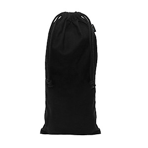 Shoe Dust Bags - 4 Pack Black Duster Flannel Single Shoe Pouch with Drawstring Closure, Washable Breathable Cotton Fabric Cloth for Travel, Home, Luggage, Handbags, Storage, Accessories - 8x17