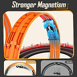 Electric Slot Car Race Track Sets for Boys 6+ Year Old, 4 Slot Cars 1:43 Scale with Headlights, 2 Loops, Lap Counter, 2 Controllers, Dual Racing 2 Player Game, Gifts Toys for Boy Kids Age 6 7 8-12