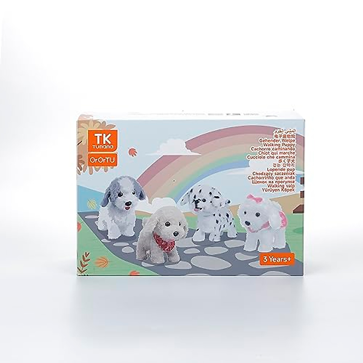 OR OR TU Walking Barking Toy Dog with Remote Control Leash, Plush Puppy Electronic Interactive Toys for Kids, Shake Tail,Pretend Dress Up Realistic Stuffed Animal Dog Age 3 4 5+ Years Old Best Gift