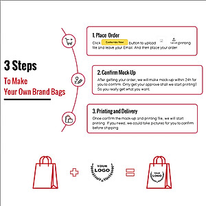 SOUTH GIANT Custom Promotional Bags with Logo - Personalized Reusable Gift Tote Bags - Recyclable Non-Woven Shopping Bags with Your Design Printed - 50pcs