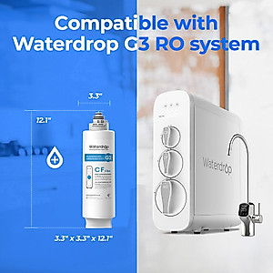 Waterdrop WD-G3-CF Filter, Replacement for WD-G3-W, WD-G3P600 and WD-G3P800-W Reverse Osmosis System, 6-month Lifetime, 2-Pack