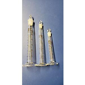 Lab Glass Cylinder with Stopper 5ml 10ml 25ml Graduated A Set Of 3 New