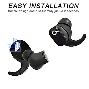 Luckvan Silicone Ear Tips for Beats Studio Buds Ear Hook for Beats Earbuds Replacement Slip Cover for Beats Buds Ear Grip Tips 2 Pairs Black