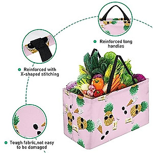 Cartoon Fruit Full Print Large Capacity Laundry Organizer Tote Bag - Reusable and Foldable Oxford Cloth Shopping Bags