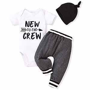 Baby Boy Clothes Infant Outfits Cotton Romper Bodysuit Pants Set Ain’t No Mama Letter Printing The One I Got Clothing Set Short Sleeve Black Outfits Set Baby Boys Spring Summer Outfits 6-12 Months