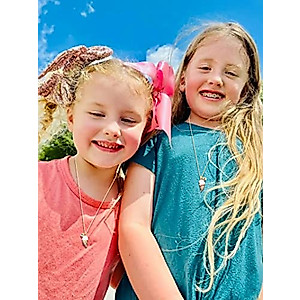 HUASAI Bff Necklace for 2 Girls Matching Friendship Necklace Half Heart Pendant Flamingo Necklace Best Friends Necklaces for Sister Birthday Gifts (D: white heart necklace)