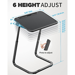 SAIJI TV Tray Table - Heavy Duty Extra Large TV Tray, Upgraded TV Dinner Trays for Eating Snack Food, Tilt & Height Adjustable TV Tray Laptop Desk for Sofa & Bedside Small Table