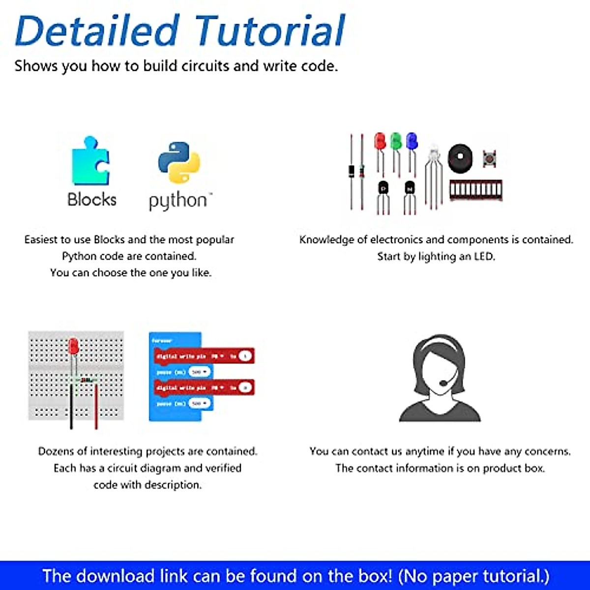 Freenove Super Starter Kit for BBC Micro:bit (V2 Included), 266-Page Detailed Tutorial, 192 Items, 38 Projects, Blocks and Python Code