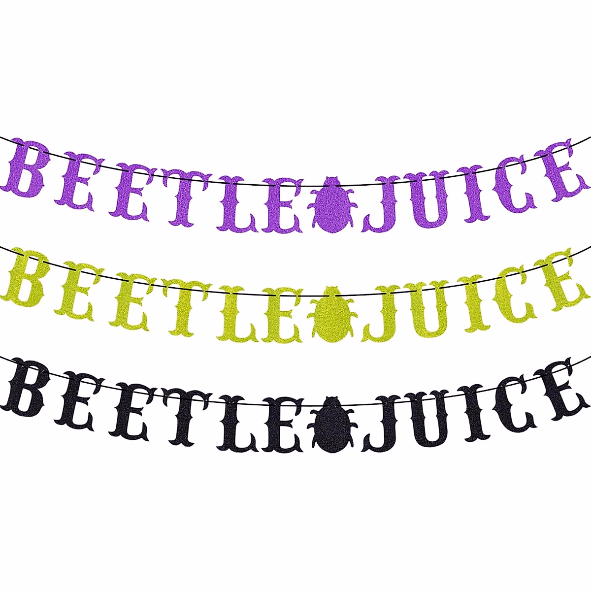 Beetle Birthday Party Banner Decorations, Halloween Christmas Glitter Beetle Themed Party Banner Supplies, Xmas Birthday Baby Shower New Year Holiday Party Banners Decor