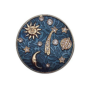 luosh Sky Blue Star Moon Sun Star Galaxies Brooches Pin Badges Planet Enamel Lapel Pins for Clothing Bags Backpacks Jackets Hat