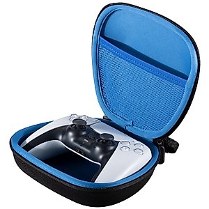 PlayRealm Travel Case Rechargeable by Cable Compatible with PS5,PS4,Xbox Series/One, Switch Pro Controller (Camou Blue)