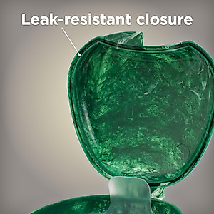 Easy Open Denture Bath & Case, with Strainer Basket for Soaking, Cleaning, and Storage, Two Pack (Emerald & Copper)