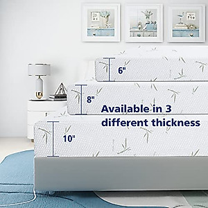 VANCIKI 6 Inch Twin Mattress, Cool Gel Memory Foam Mattresses with Bamboo Pattern Cover Breathable Pressure Relieve Bed Mattress in a Box, CertiPUR-US Certified, Made in USA