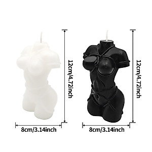 2 PCS Body Shaped Candle, Female Body Candle Woman S&M Torso Sexy Candles for Living Room Bedroom Bathroom Home Table Aesthetic Decoration Christmas, Soy Wax Scented Candle Scented