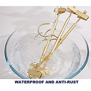 Amber Home Premium Matte Gold Aluminum Pants Hangers 10 Pack, 12.2” Extra Smooth & Durable Metal Skirt Slack Hanger, Light & Sturdy Metal Rack for Trouser with 2-Adjustable Non Slip Clips Swivel Hook