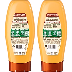 Garnier Whole Blends Honey Treasures Repairing Conditioner, for Dry, Damaged Hair, 22 Fl Oz, 2 Count (Packaging May Vary)