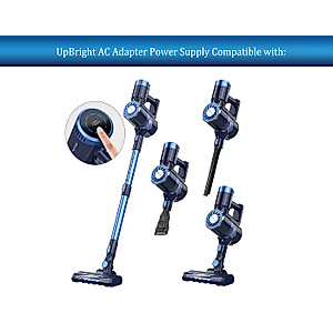 UpBright 27V AC/DC Adapter Compatible with PRETTYCARE W100 W300 X3 W400 W200 P1 Pro P3 P4 22.2V 2500mAh 2600mAh 22.2VDC Li-ion Battery Cordless Stick Vacuum Cleaner 27VDC 0.5A Power Supply Charger PSU