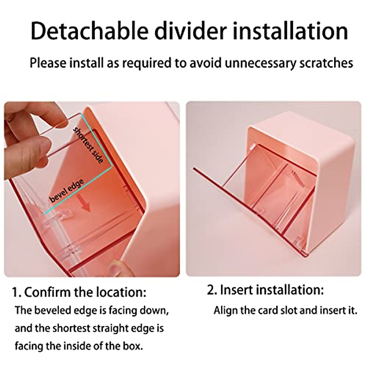 Qtip Holder Canisters Bathroom Cosmetic Makeup Pads Cotton Swabs Storage Organizer Container with 2 Grids, Bathroom Dresser Counter-top Office Desktop Storage Dispenser, Pink