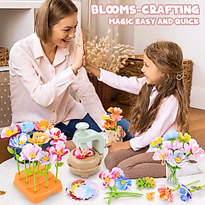 Fabric Flower Bouquets Toys, DIY Craft Kits Toys for Kids - Flower Market Toy, Build Your Flower Bouquet, Arts & Crafts for 4 5 6 7 8 Year Toddler Girl, Educational Activity Preschool B-Day Gifts