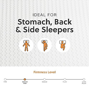 Signature Design by Ashley California King Size Chime 12 Inch Medium Firm Memory Foam Mattress with Green Tea & Charcoal Gel, White