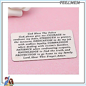 FEELMEM Police Jewelry Police Officer Prayer Wallet Card Stay Safe Police Officers Gifts from Police Wife Mom