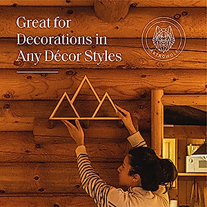 Astrowolf Mountain Floating Shelf, Wooden Mountain Wall Decor for Home, Woodland Nursery, Wood Triangle Shelf for Crystals, Cabin & Bedroom Art Shelves - Great Gifts