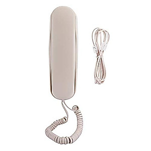 M ugast Corded Telephone,Wired Mini Slim-line Table/Wall-Mountable Telephone Landline,for Office/Hotel/Bedroom/Elevator/Bathroom,Beige