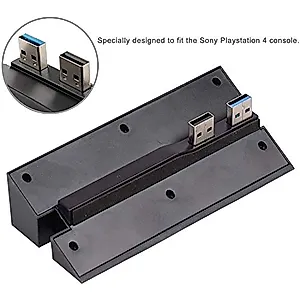 EEEKit 5 Port Hub for PS4, USB 3.0/2.0 High-Speed Expansion Hub Charger Controller Adapter Connector Compatible with Playstation 4 PS4 Gaming Console, Not for PS4 Slim, PS4 PRO