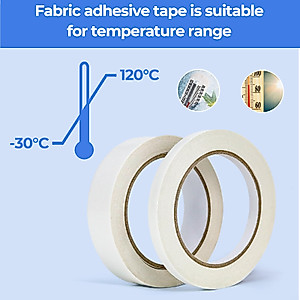 PLANTIONAL 2 Rolls Double-Sided Sticky Fabric Tape, 2/5" x 54.6 Yd & 1" x 54.6 Yd Hem Tape for No Sew, No Iron Hemming, Perfect for Pants, Crafts, and DIY Projects