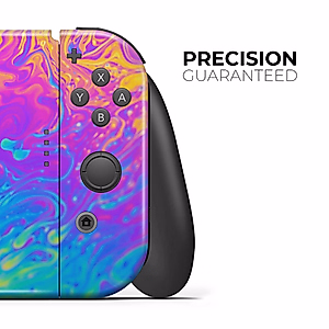Design Skinz Compatible with Nintendo Switch Console Bundle Skin Decal Protective Scratch-Resistant Removable Vinyl Wrap Cover - Neon Color Fushion V2