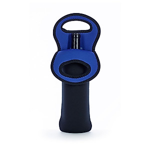 BUILT 1-Bottle Stain Resistant Neoprene Wine/Water Bottle Carry Tote, Black