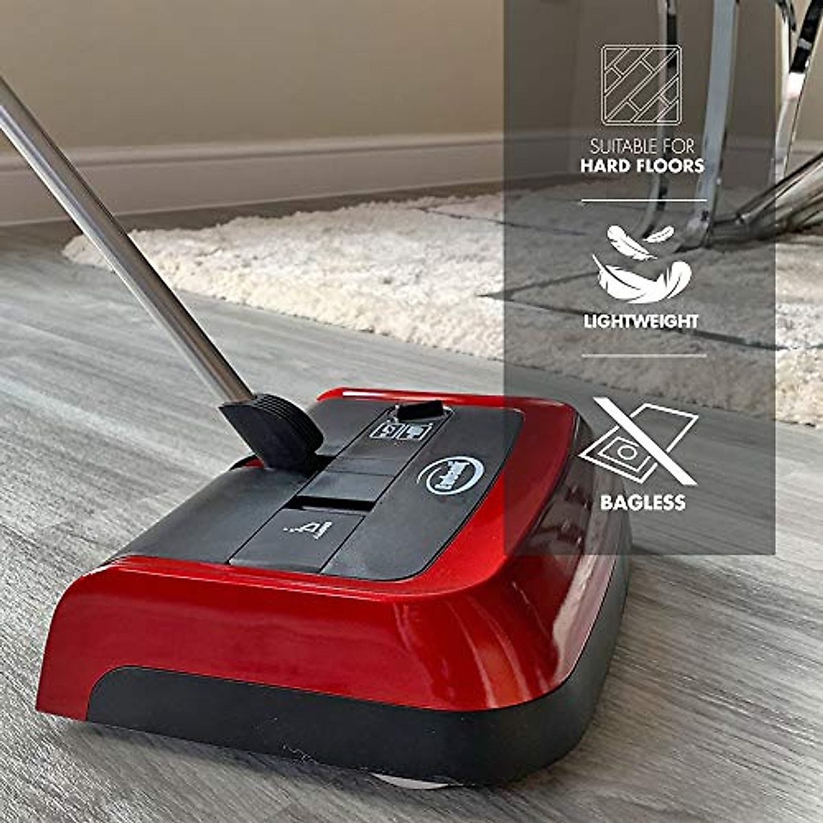 Ewbank 830 Evolution 3 Manual Floor and Carpet Sweeper, Small, Red